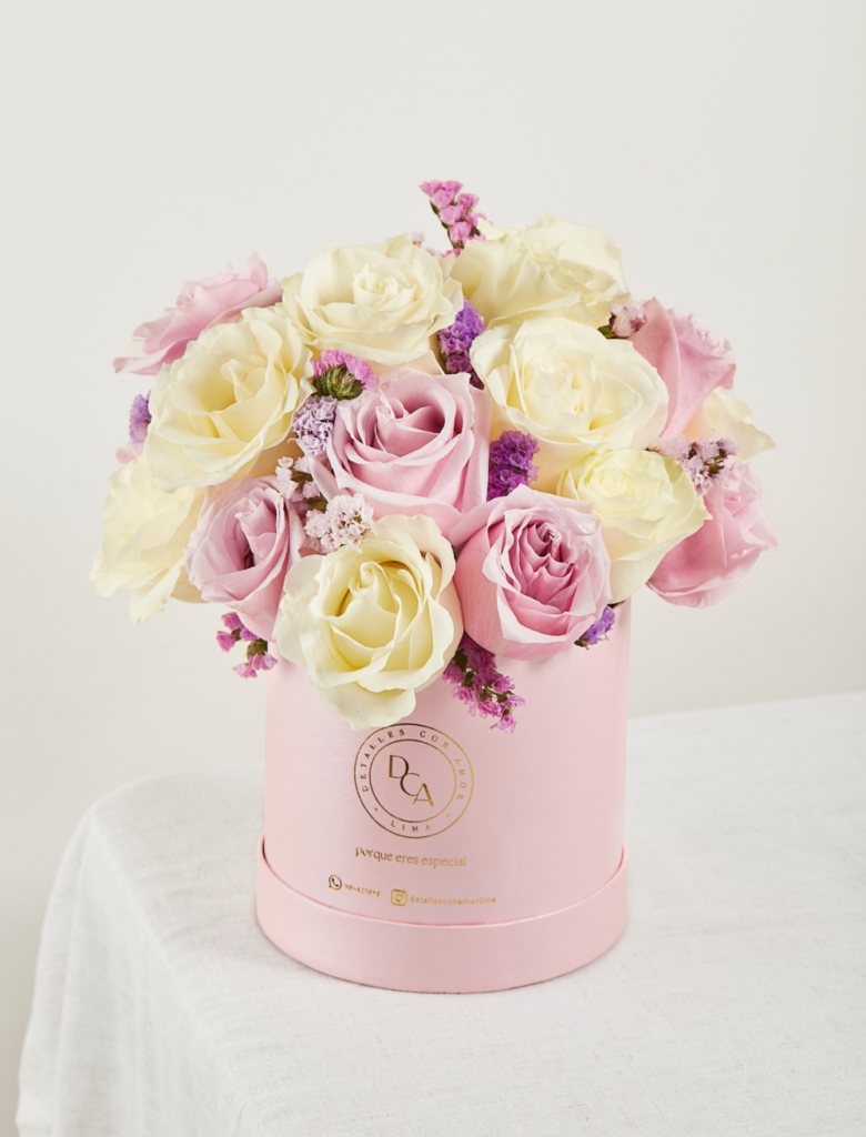 Box 25 Rosas Pasteles Premium - DCA - Lima Tienda de Regalos y Florería